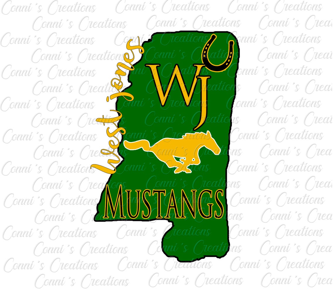 West Jones Mustangs Digital Sublimation Design - Png - Etsy