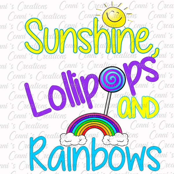 Sunshine Lollipops and Rainbows Svg - Etsy
