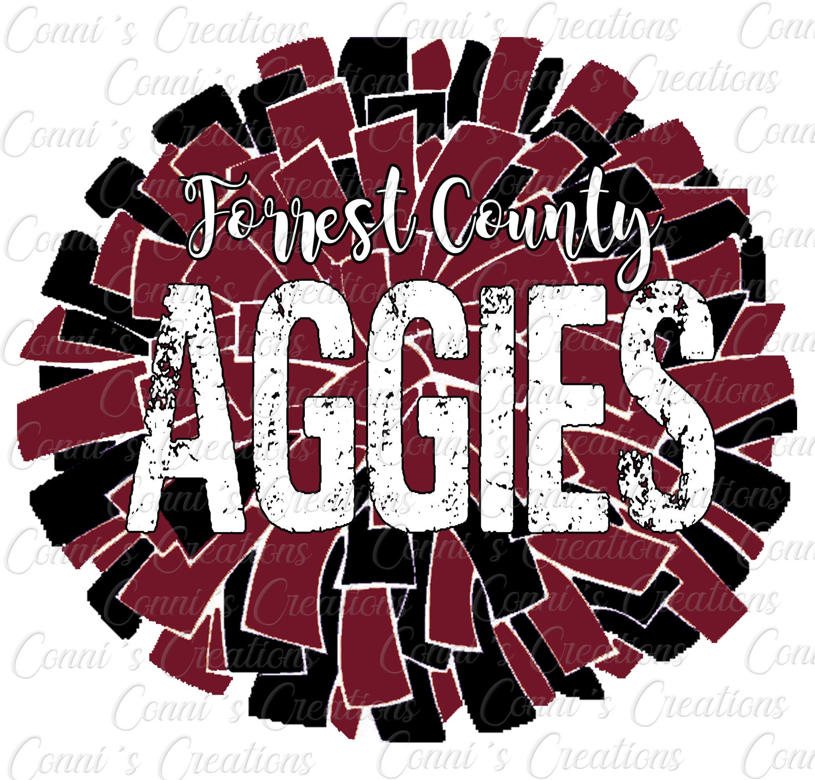 Forrest County Aggies Pom Pom Sublimation Digital Design - Png - Etsy