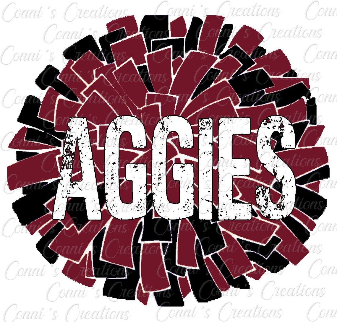 Aggies Pom Pom Sublimation Digital Design - Png - Etsy