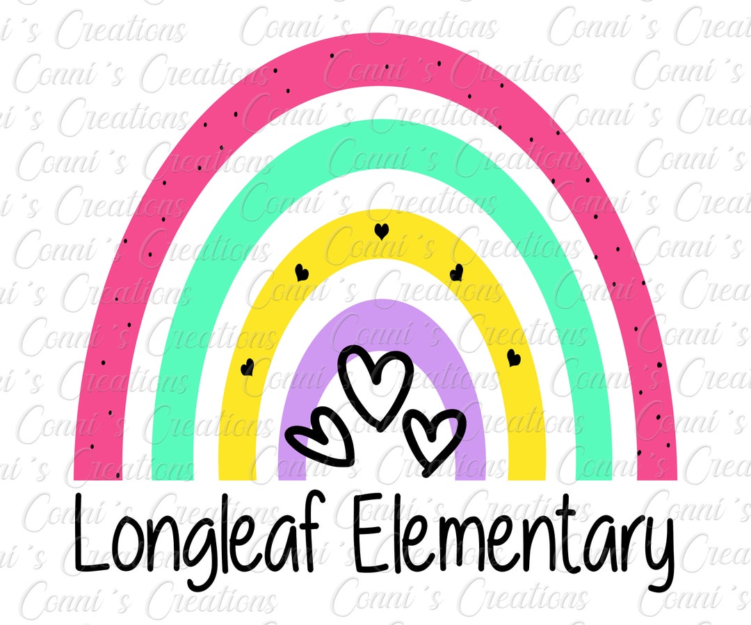 Longleaf Elementary Rainbow Digital Sublimation Design - Png - Etsy