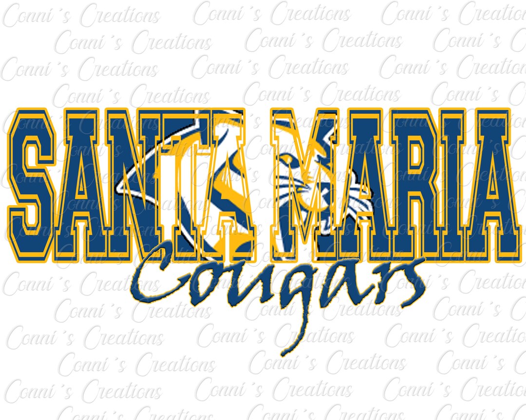 Santa Maria Cougars Digital Sublimation Design - Png - Etsy