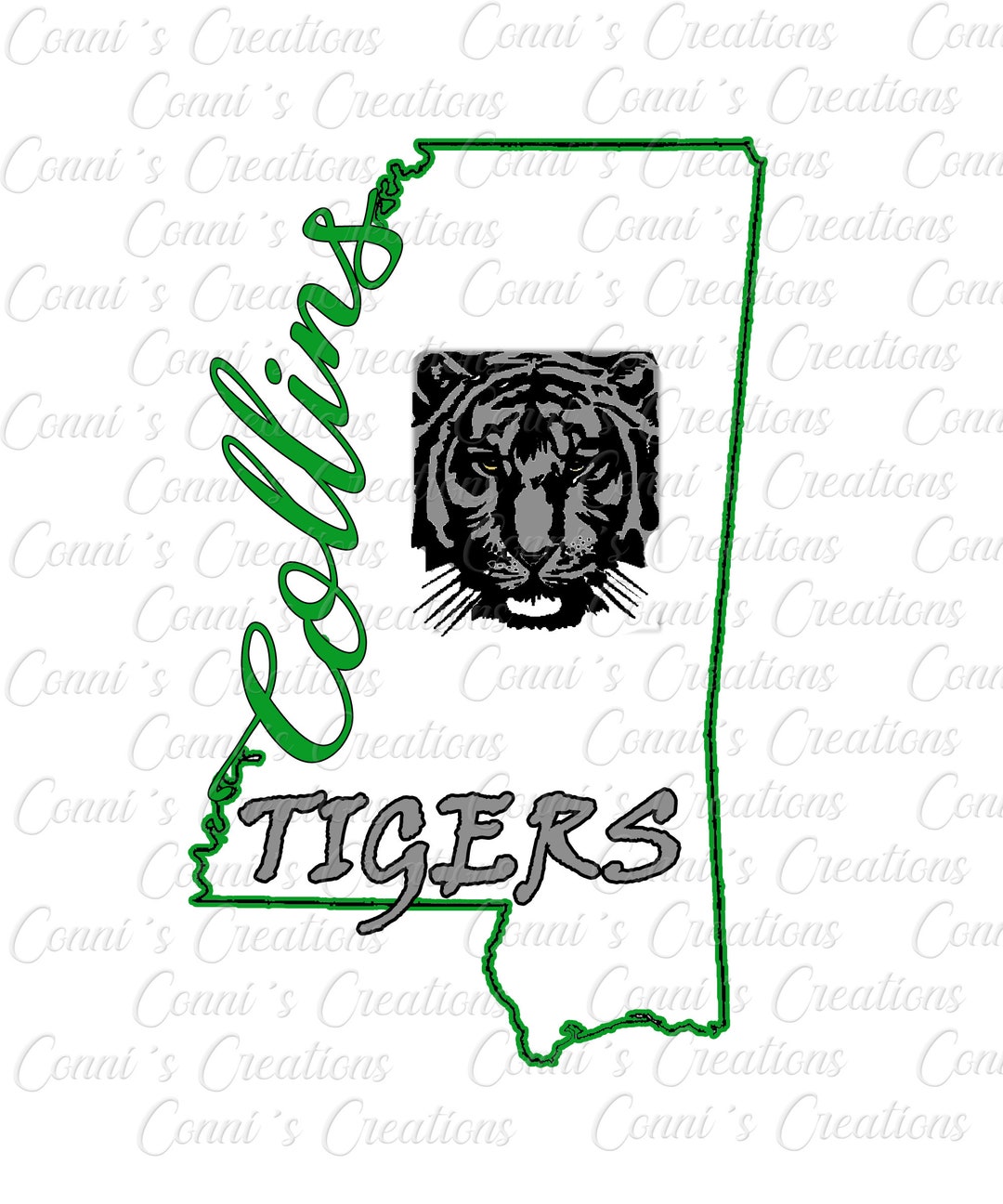 Collins Tigers Sublimation Digital Design - Png - Etsy
