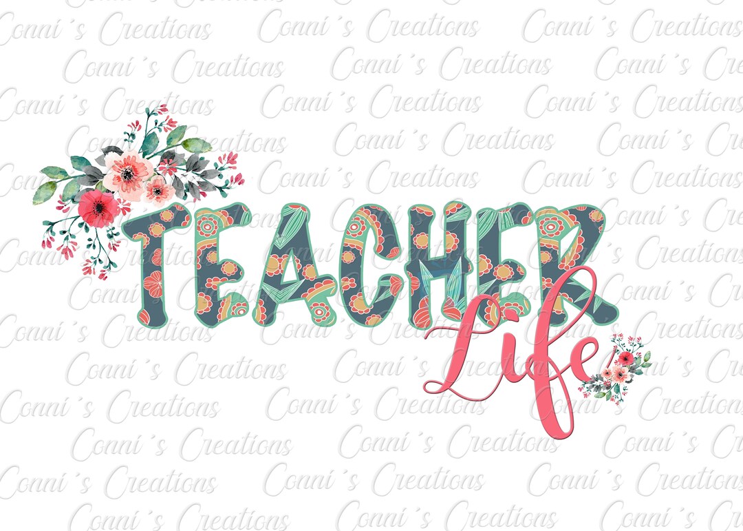 Teacher Life Sublimation Digital Design - Png - Etsy