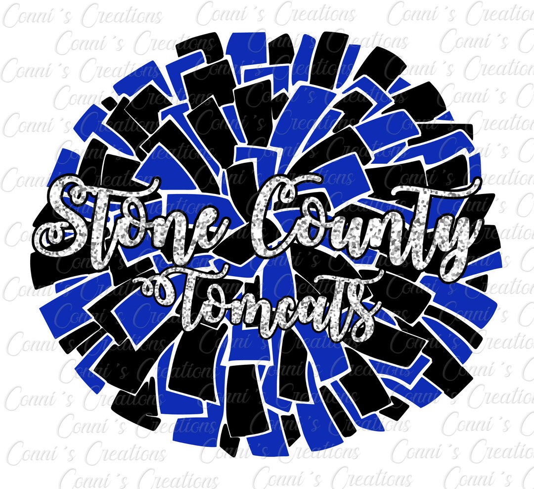 Stone County Tomcats Pom Pom Digital Sublimation Design - png - Etsy.de