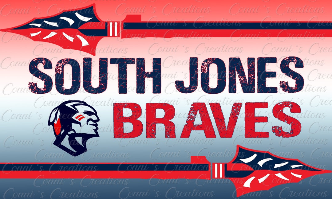 South Jones Braves Banner 60" X 36" - JPG - Digital Design - Etsy