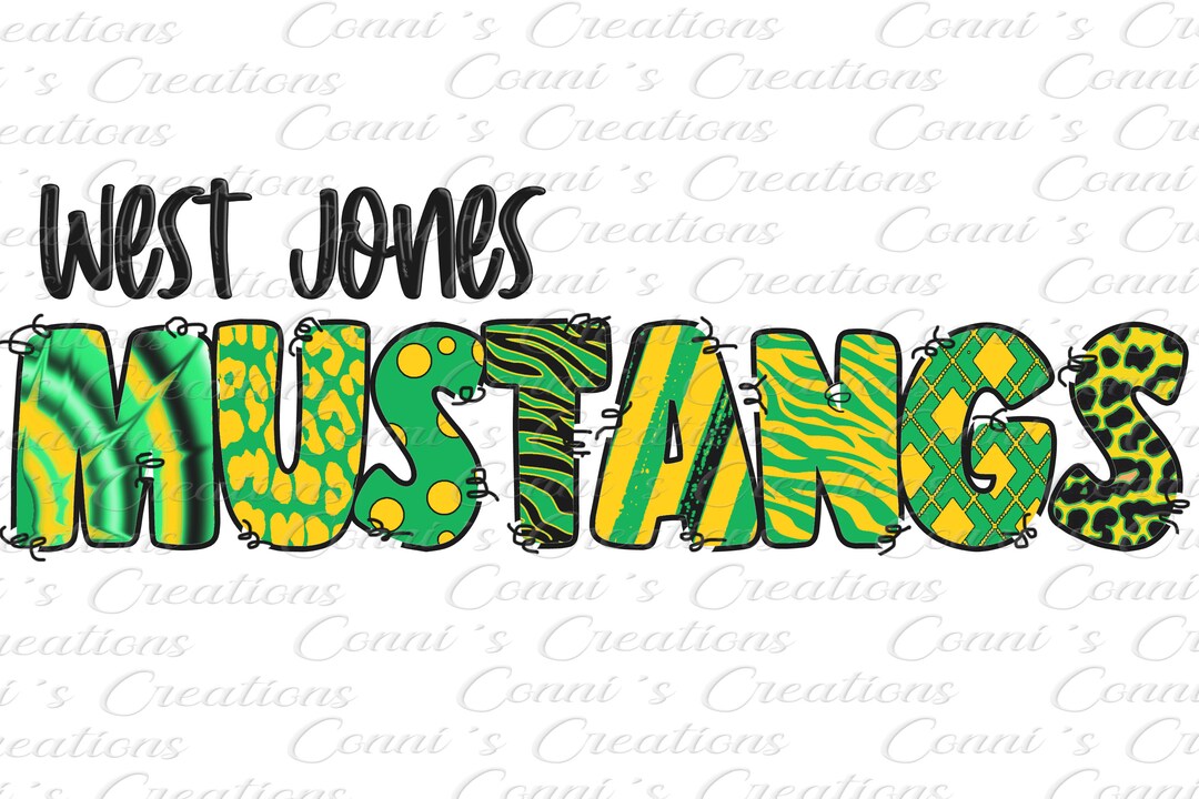 West Jones Mustangs Cute Digital Sublimation Design - Png - Etsy