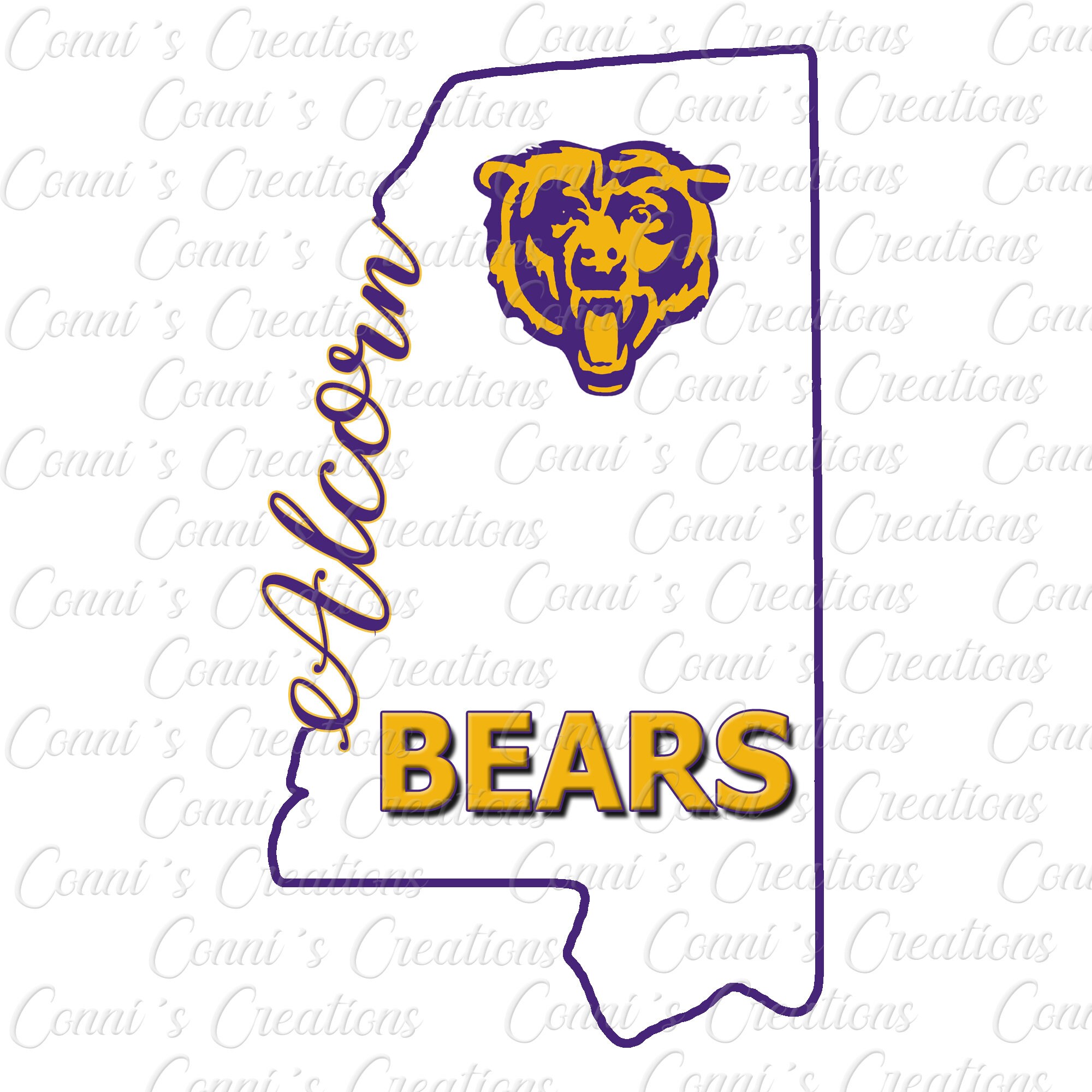 Alcorn Bears Digital Sublimation Design -png - Etsy