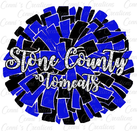 Stone County Tomcats Pom Pom Digital Sublimation Design png | Etsy