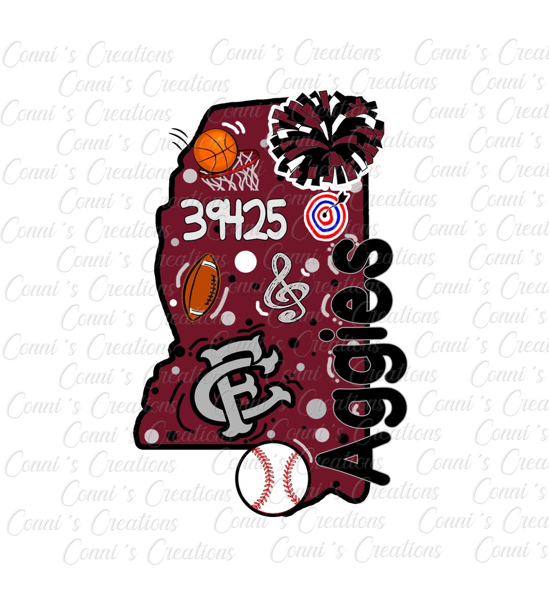 Forrest County Aggies Digital Sublimation Design - Png - Etsy