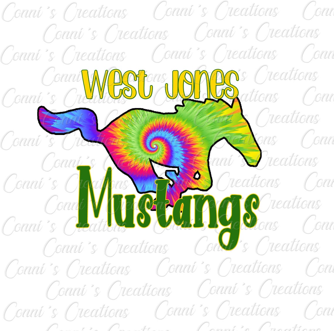 West Jones Mustangs Digital Sublimation Design - png - Etsy.de
