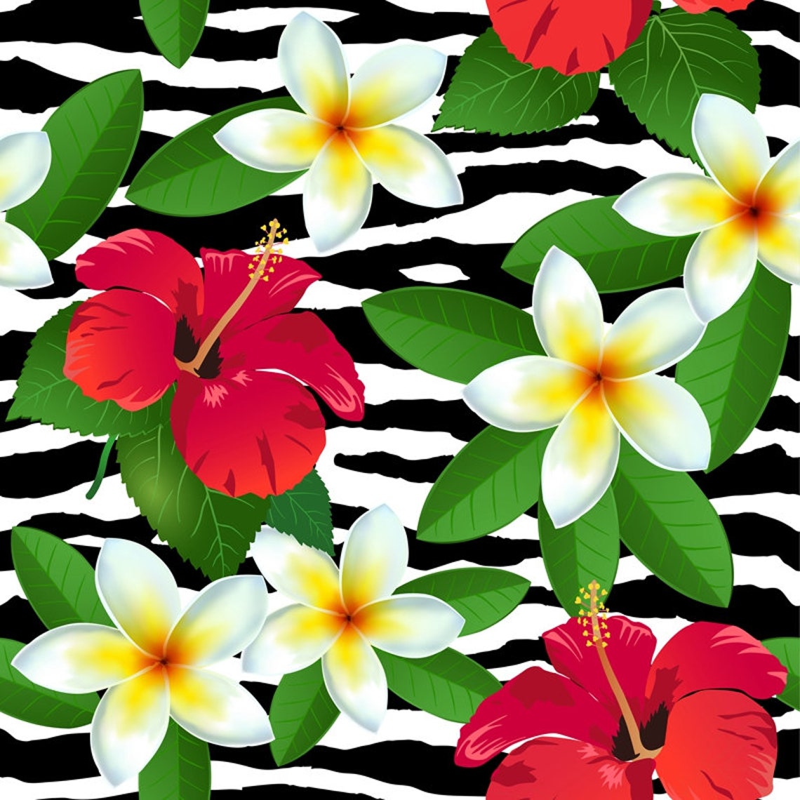 10133 4 Stretch Way Polyester /spandex Tropical Flower Fabric | Etsy