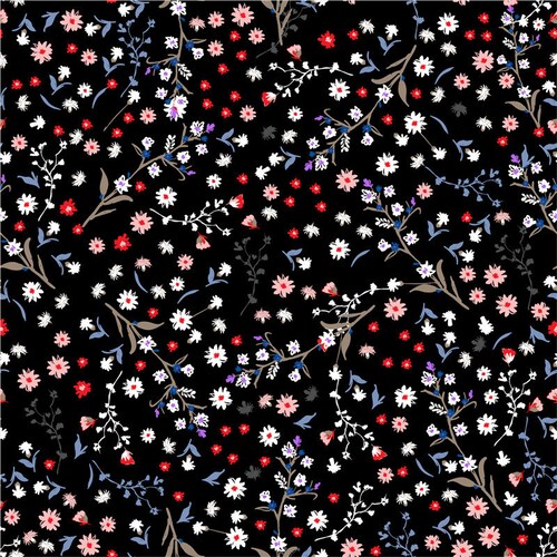 4 Stretch Way Polyester/spandex Matt Small Flower Fabric Print - Etsy