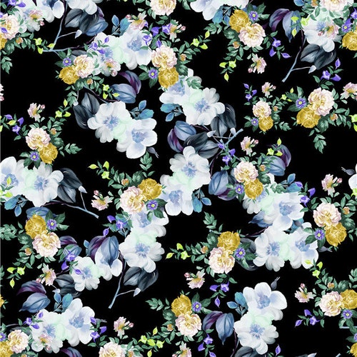 4 Stretch Way Polyester /spandex Matt Small Flower Fabric - Etsy