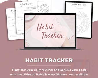 Habit Tracker Digital Planner Template Aesthetic Design Instant ...