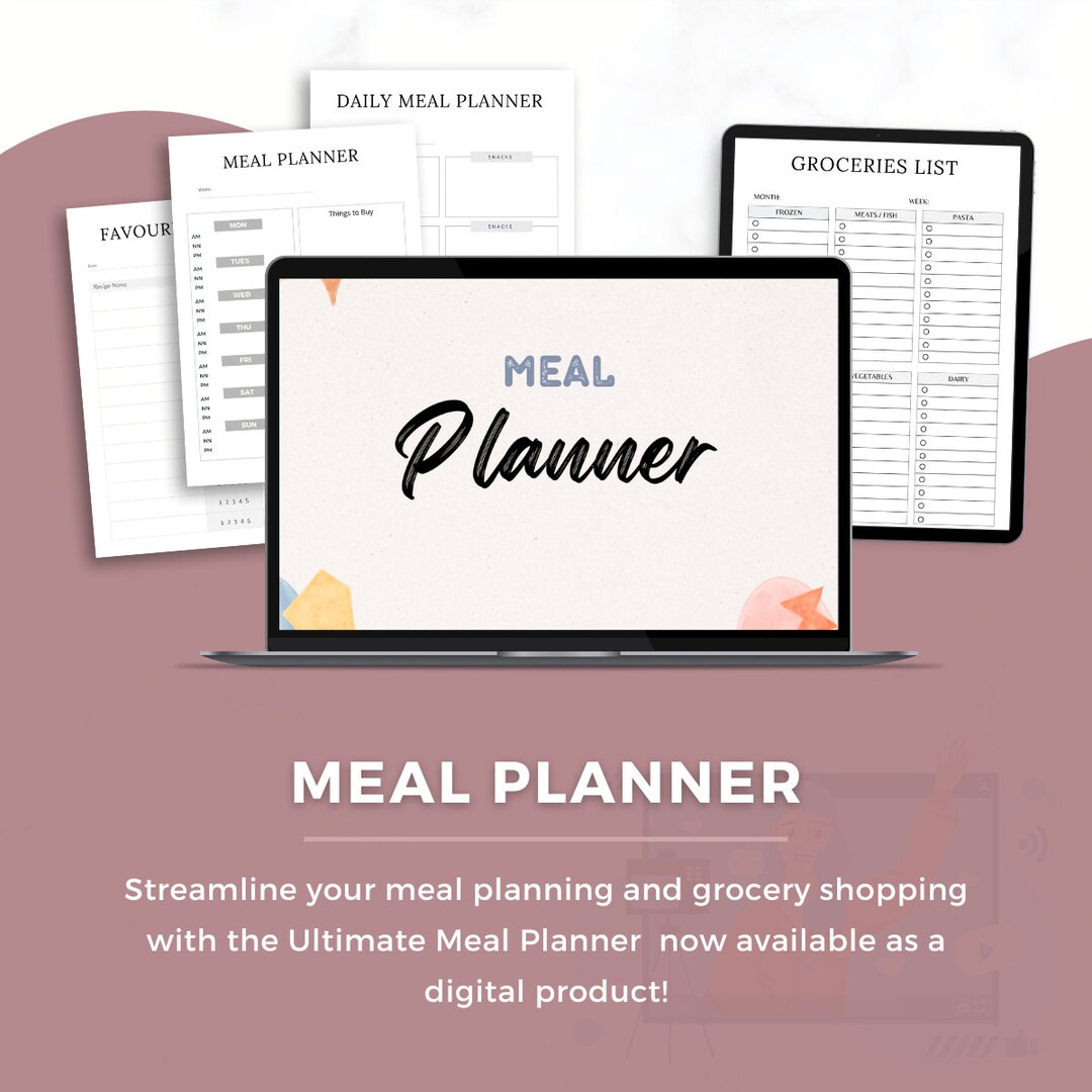Digital Planner Meal Planner - Etsy