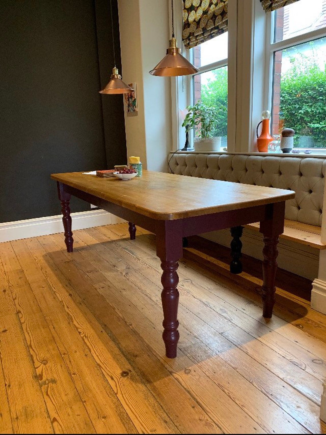 Narrow Farmhouse Table Solid Wood Narrow Farmhouse Dining