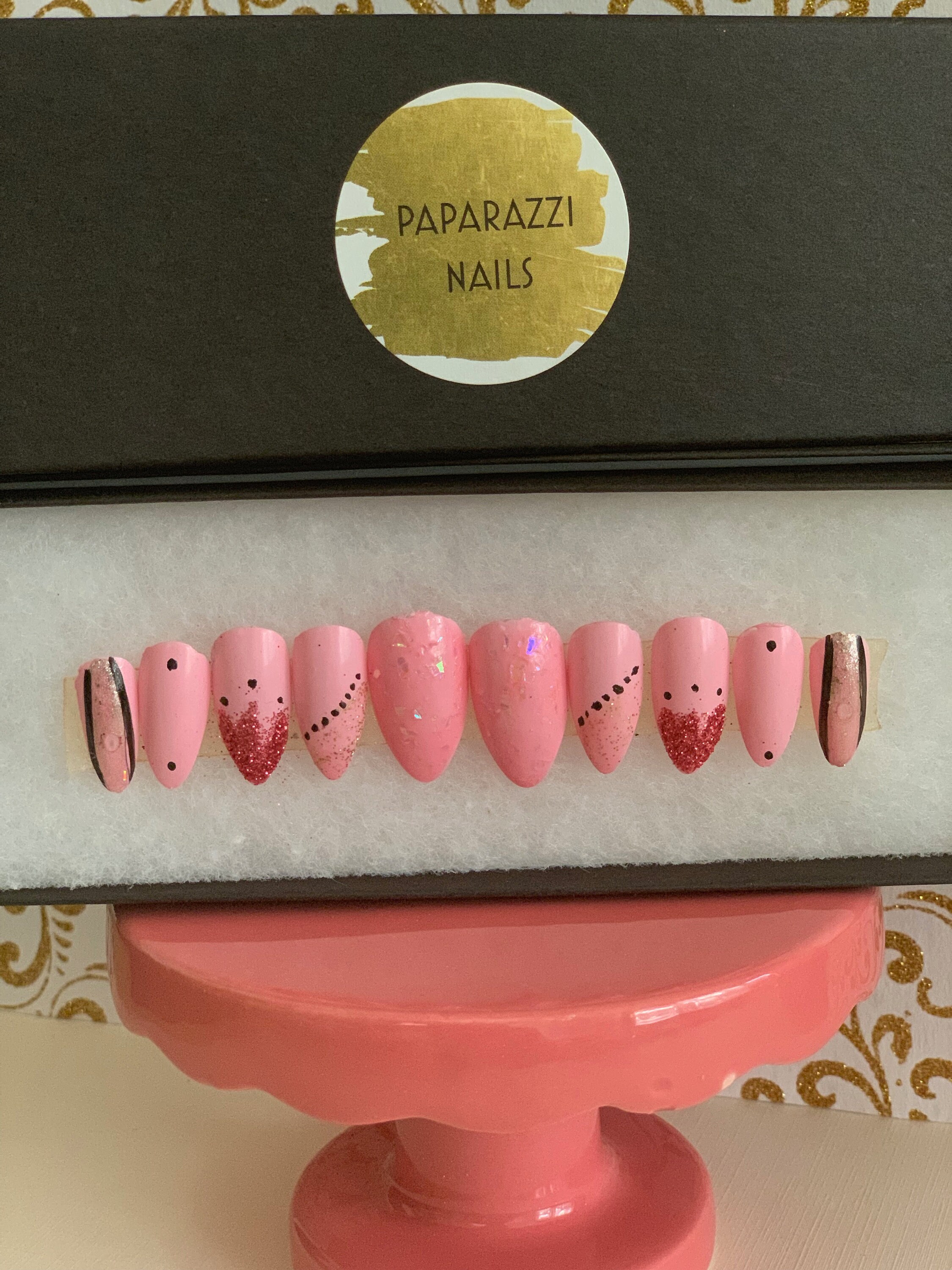Pinky Boo Boo Set/fake Nails/press on Nails/full Set/nails/glamour/pink ...