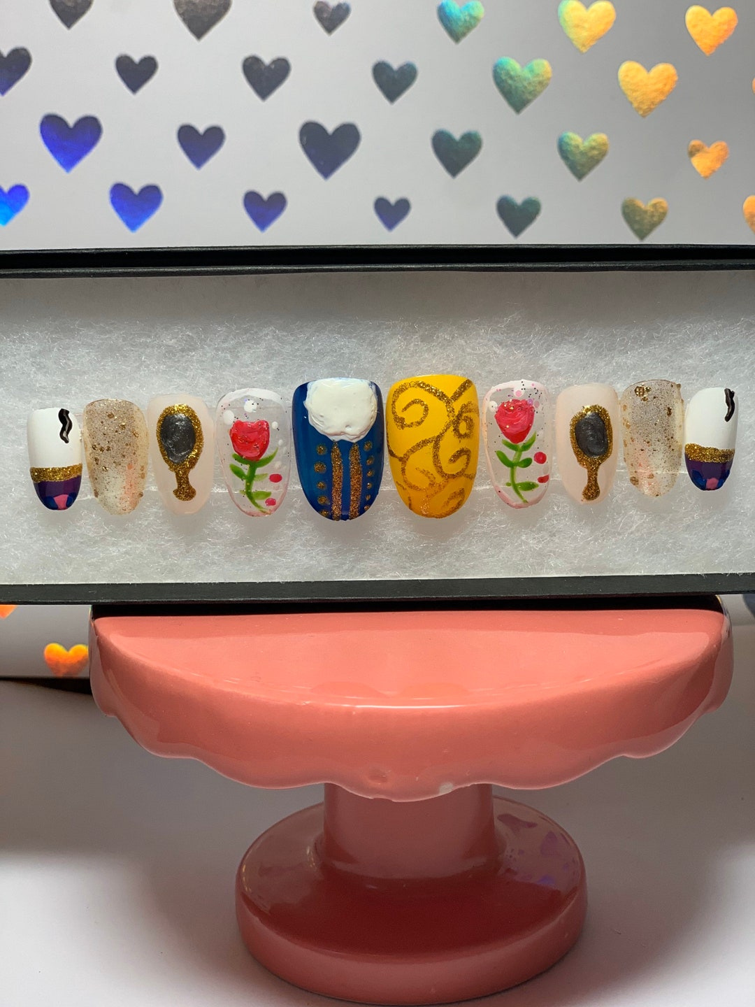 Beauty and Beast Inspired Nails - Etsy