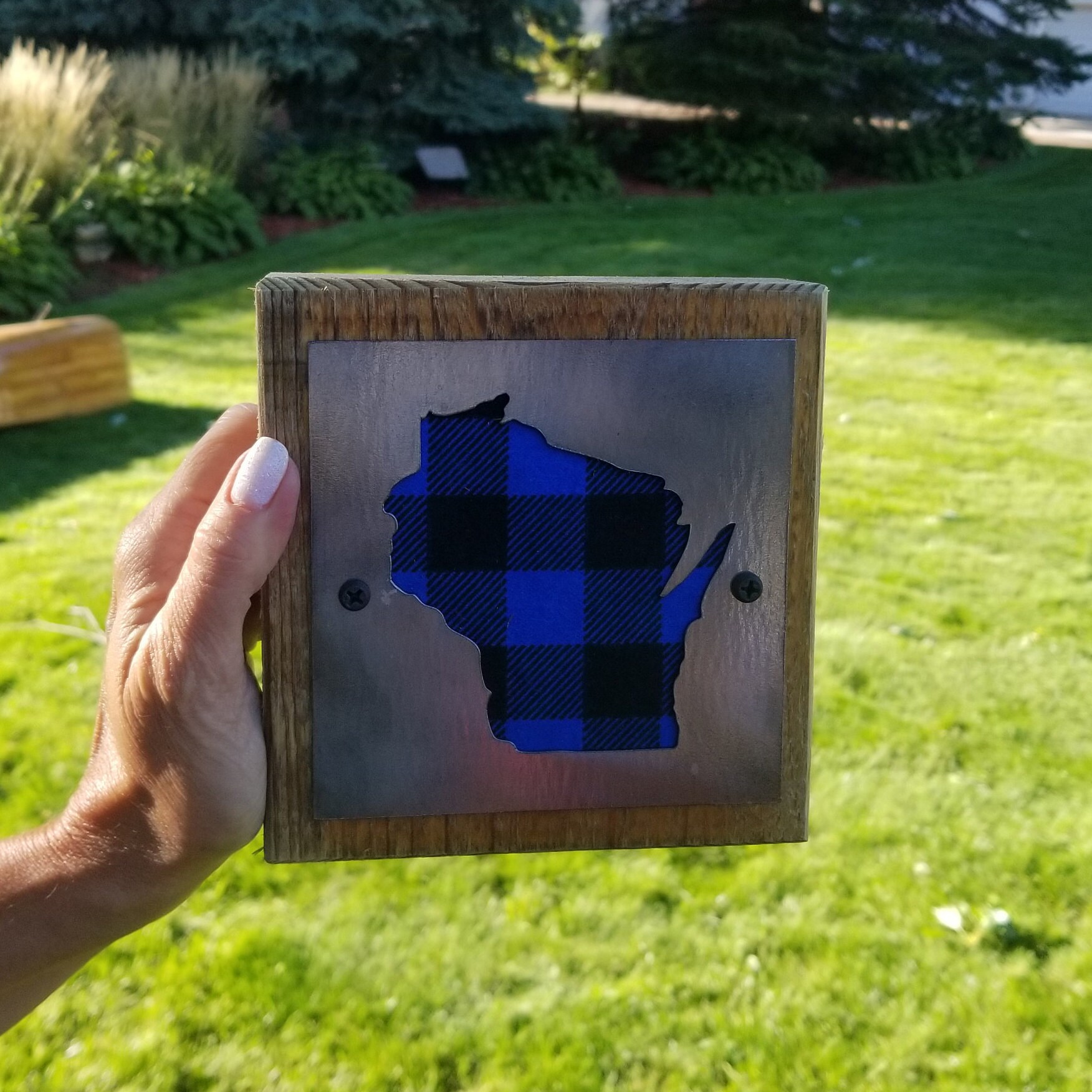 Wisconsin Rustic Small Sign Metal on Wood Northwoods Collection - Etsy