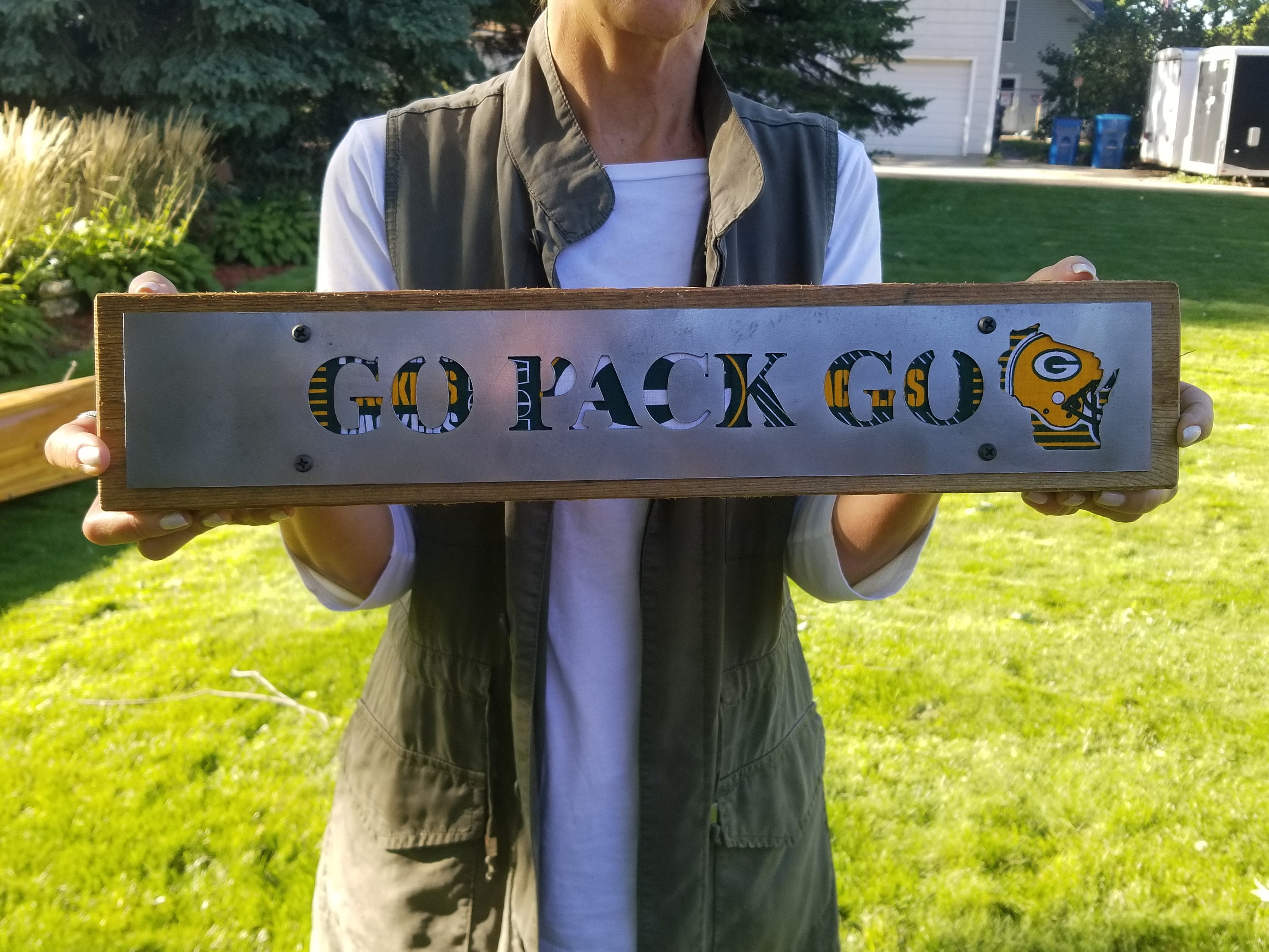 PRICE DROP!! Go Pack Go Packer Football Wood and Metal Sign - Etsy