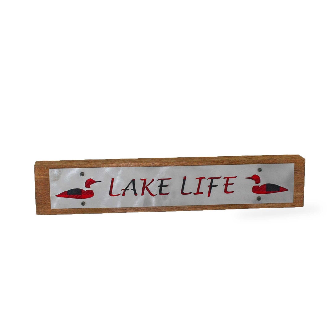 Lake Life Wood Sign – Rustic Cabin Decor With Metal & Loon Accents - Etsy