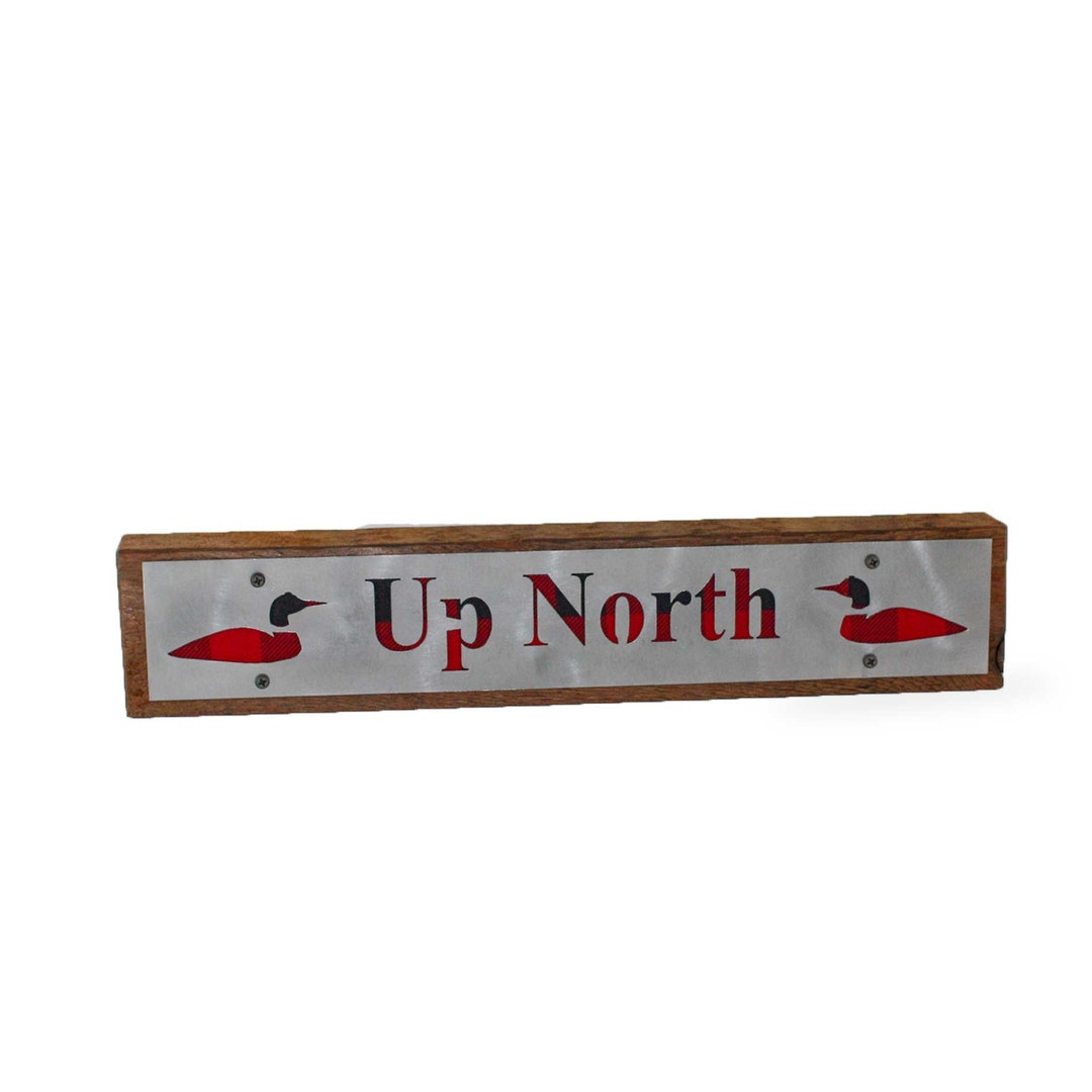 PRICE DROP!! up North Rustic Cabin or Lodge Art Sign - Metal on Wood ...