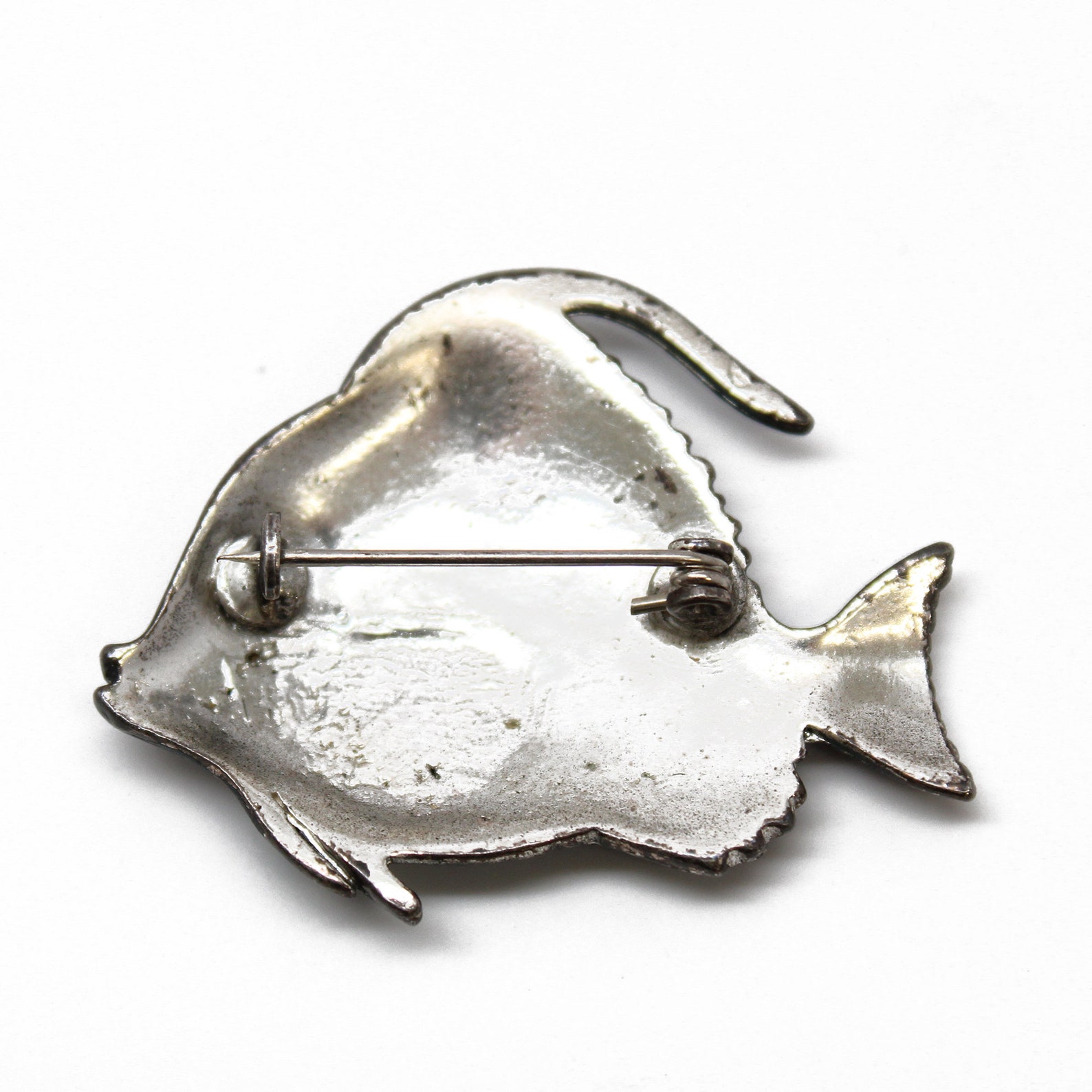 Angel Fish Brooch Copper Green Color Fish Pin Vintage - Etsy