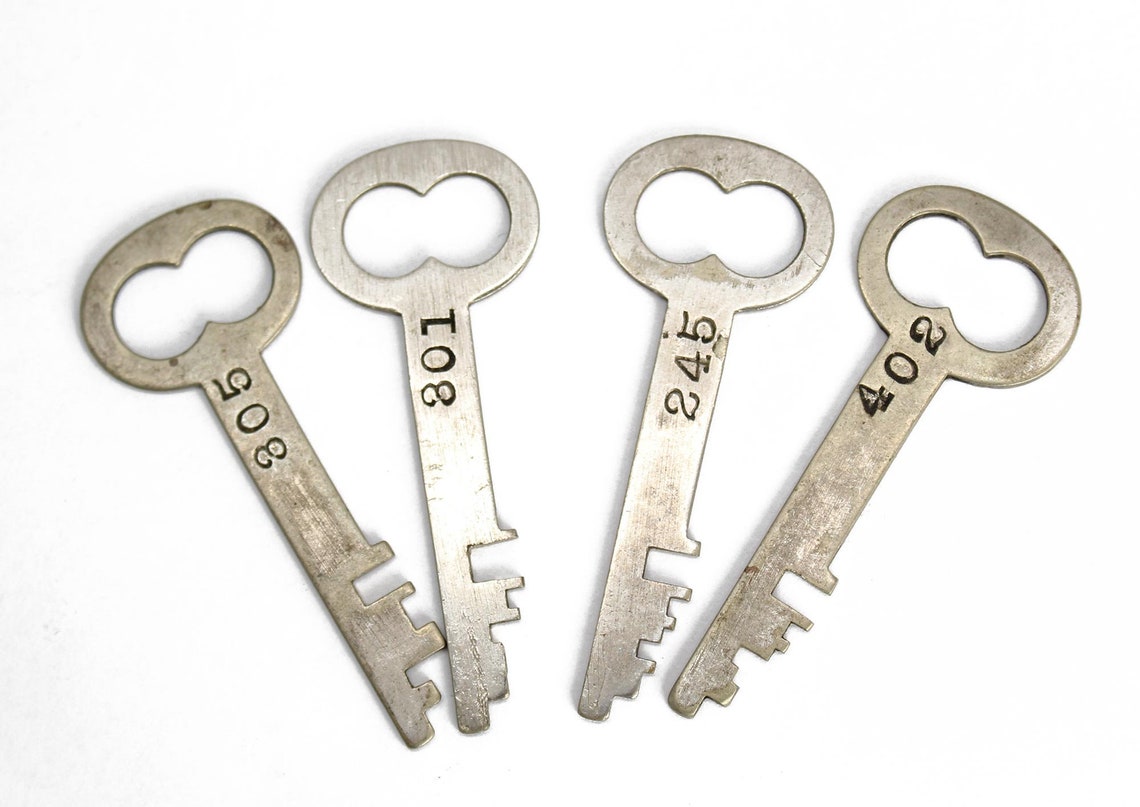 H.H.M. Safe Co Keys, Lot of 4, Vintage Flat Keys, Jewelry Pendants, Key ...