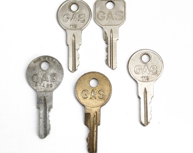Vintage Gas Keys, Lot of 5 Old Keys, Keys for Jewelry, Altered Art ...