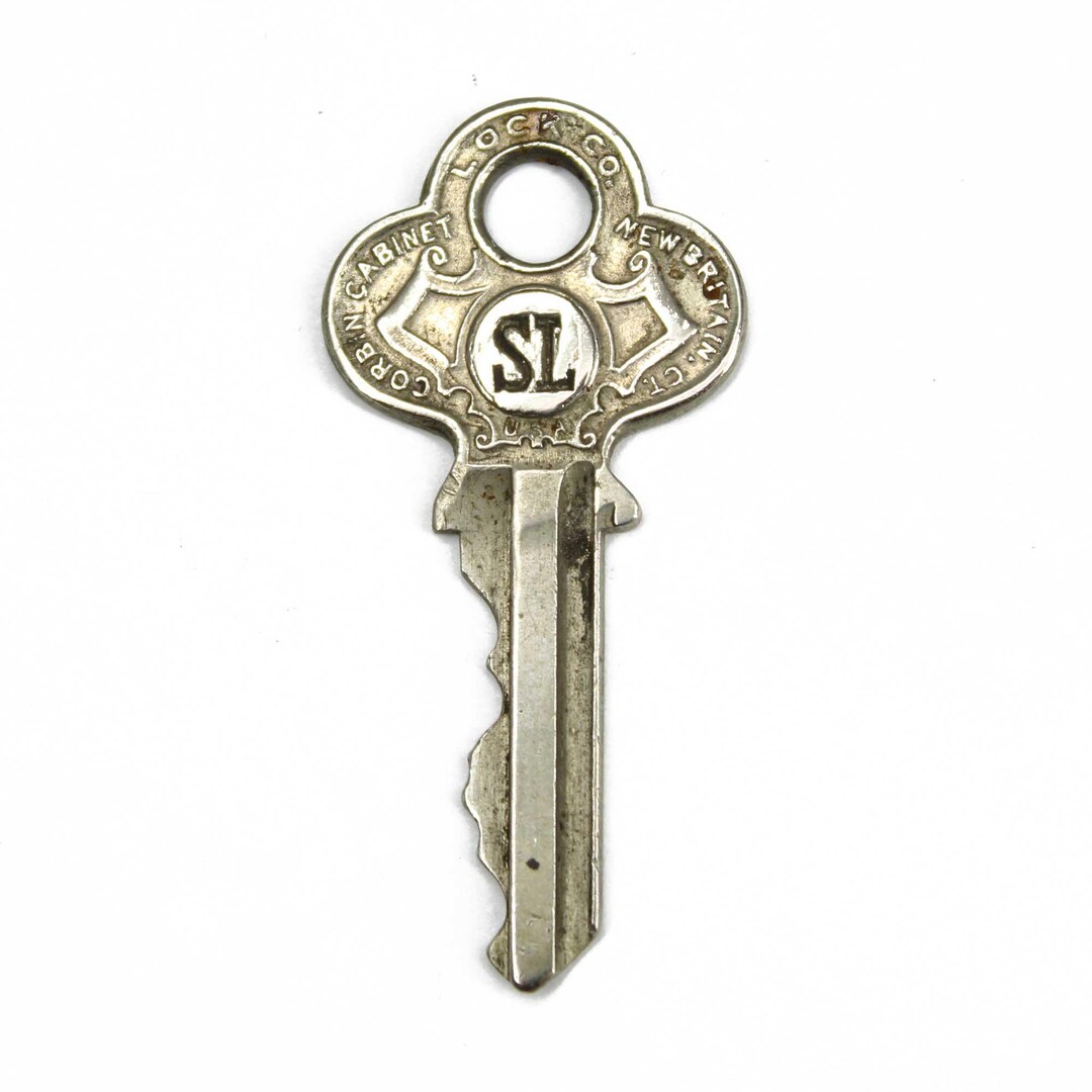 Vintage Corbin SL Cabinet Lock Key - Antique Brass Fancy Steampunk ...