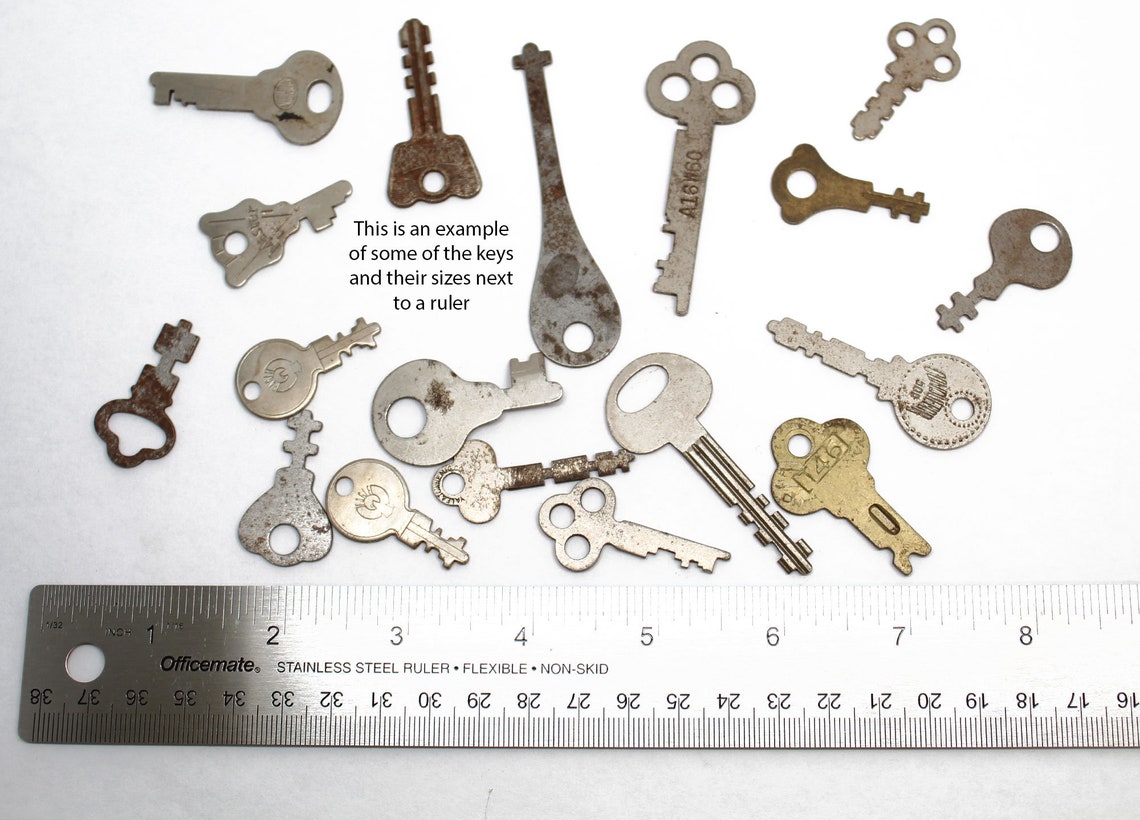 Flat Keys Lot of 10 Old Keys Used Various Assortment of Flat - Etsy