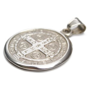 St Benedicts Sterling Silver Medal, SMQLIVB PAX VRSNSMV , Religious ...