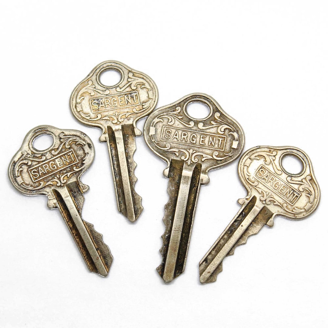 Vintage Sargent Keys, Ornate Collectable Keys, Jewelry Finding, Charm ...