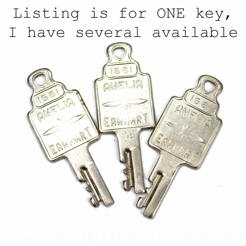Amelia Earhart Key 1581, 1960's Vintage Suitcase Key, Vintage Key ...