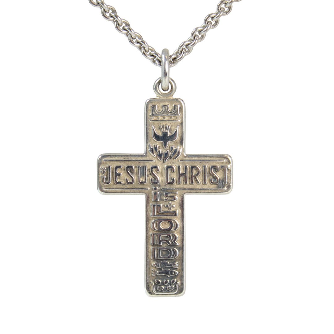 James Avery Sterling Silver Jesus Christ is Lord Cross Pendant Necklace ...