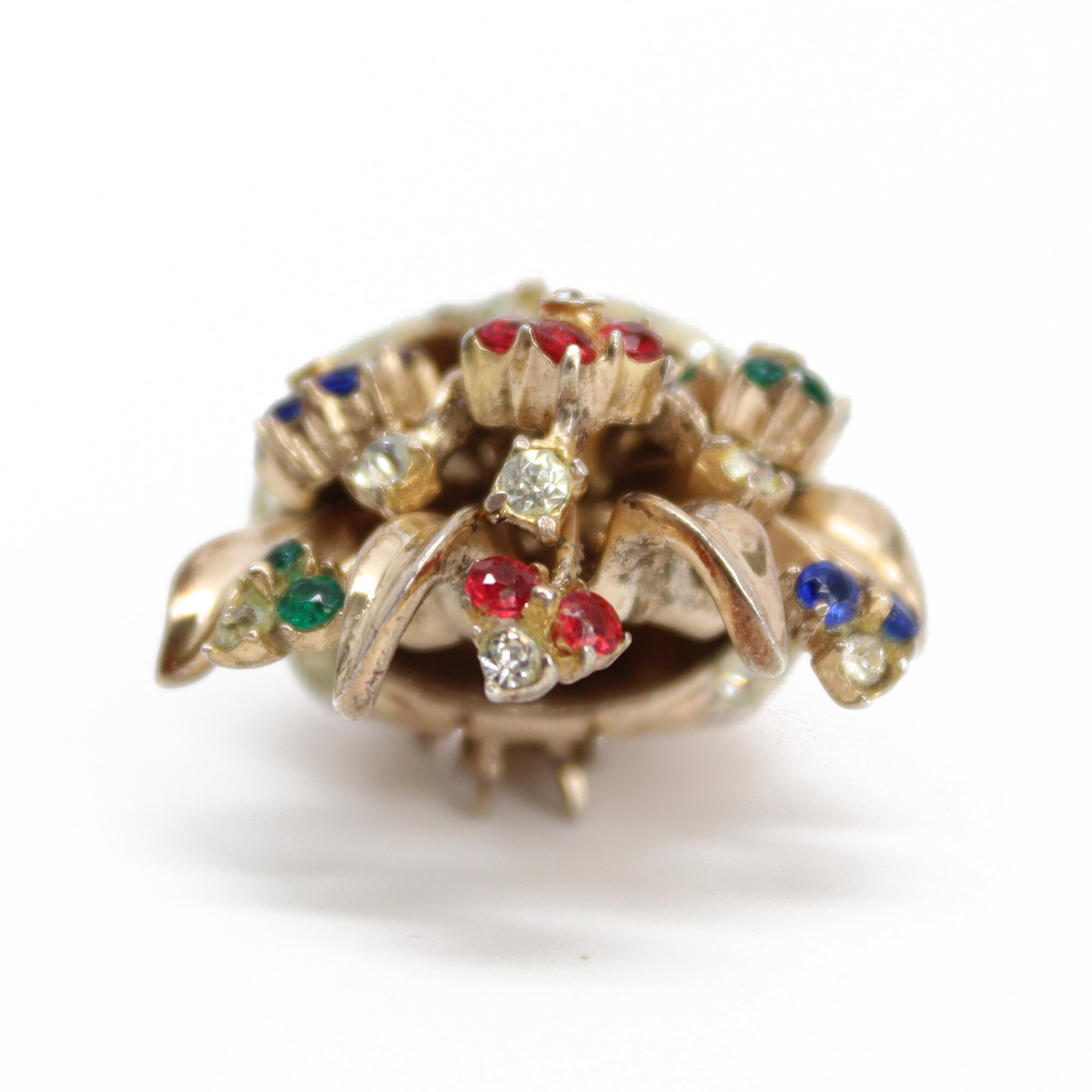 Coro Craft Sterling Gold Vermeil Jeweled Cornucopia Pin Clip - Etsy