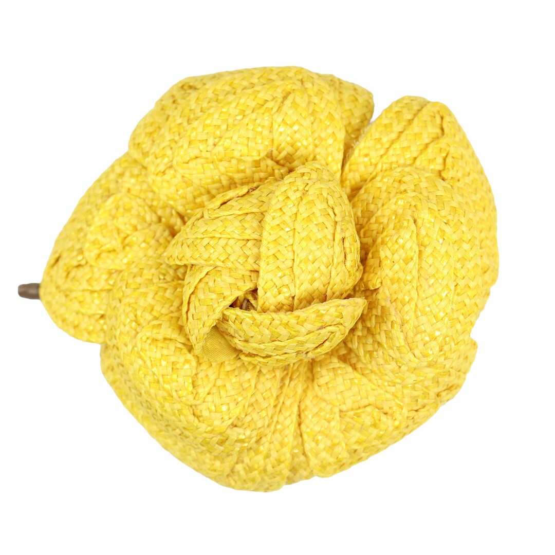 Chanel Yellow Camellia Flower Brooch Pin - Made in France - Etsy