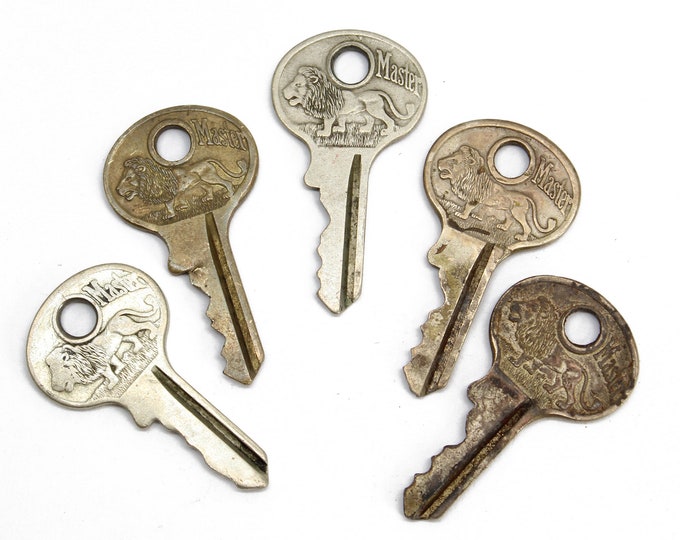 Master Lock Co Keys With Lion Lot of 5 Antique Keys Made in - Etsy