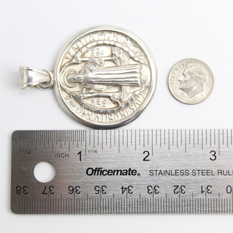 St Benedicts Sterling Silver Medal, SMQLIVB PAX VRSNSMV , Religious ...