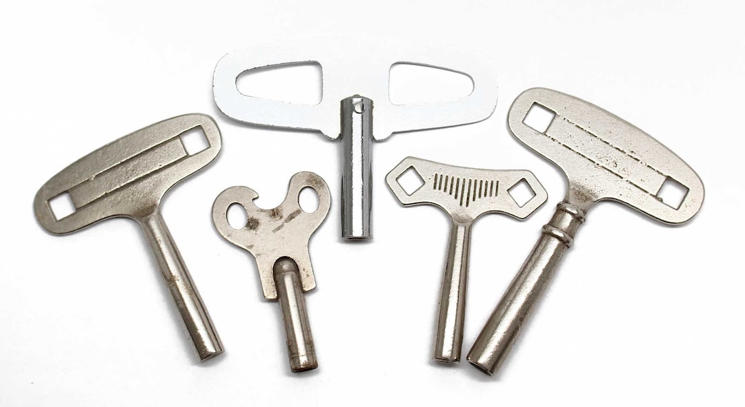 Vintage Clock Keys, Lot of 5 Winders, Authentic Keys, Old Keys, Set of ...