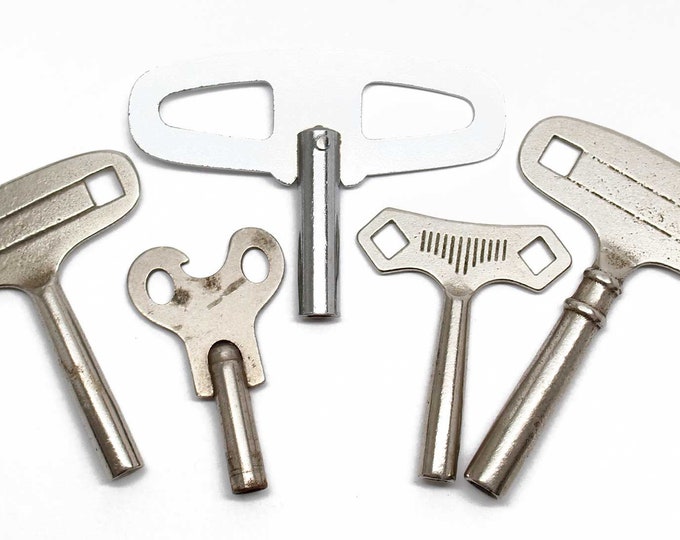 Vintage Clock Keys, Lot of 5 Winders, Authentic Keys, Old Keys, Set of ...