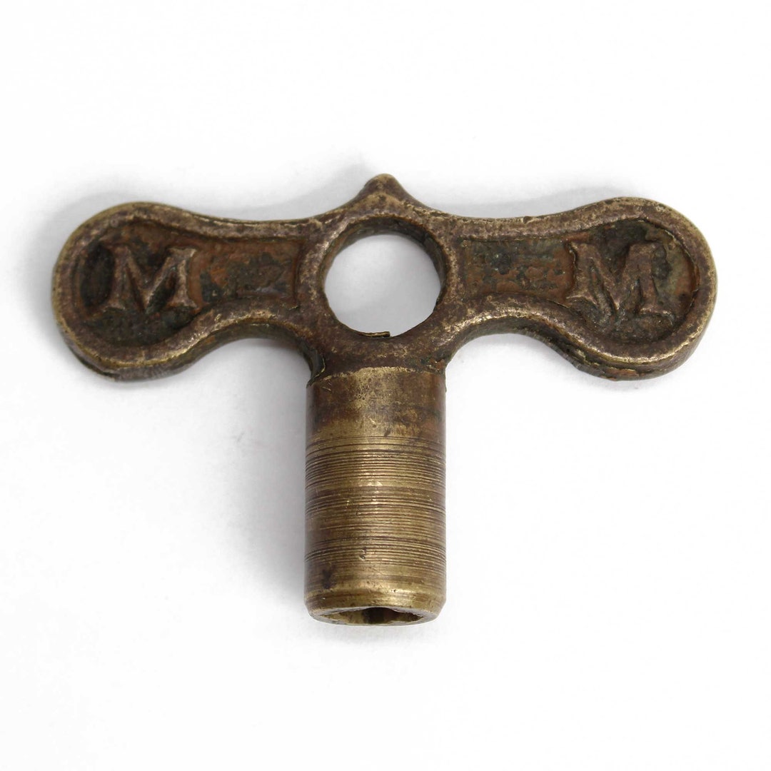 Vintage Clock Wind Key M, Cast Brass Antique Key, Radiator Key, Mixed ...