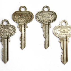 One Vintage Russwin Key Made in USA, One Ornate Fancy Bronze Key for ...