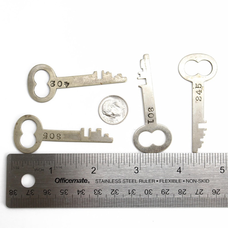 H.H.M. Safe Co Keys, Lot of 4, Vintage Flat Keys, Jewelry Pendants, Key ...