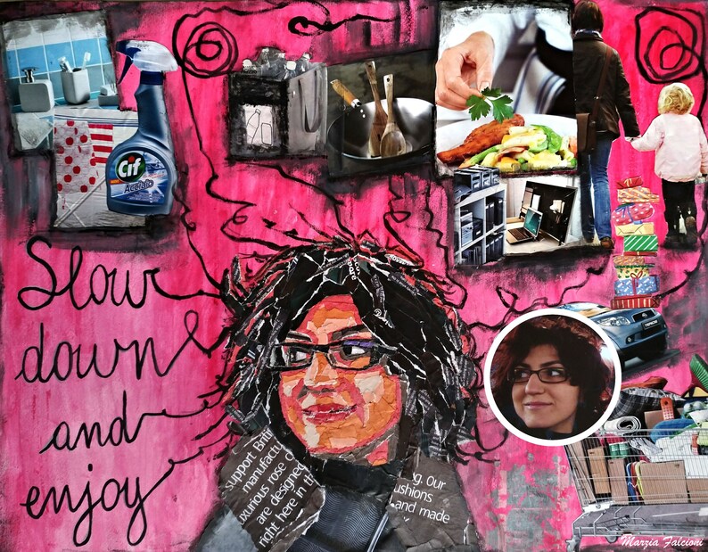 Custom Torn Paper Collage Portrait in A3 of One Subject From Photo by ...