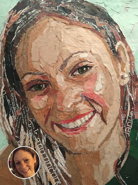 Newspaper Collage Portrait