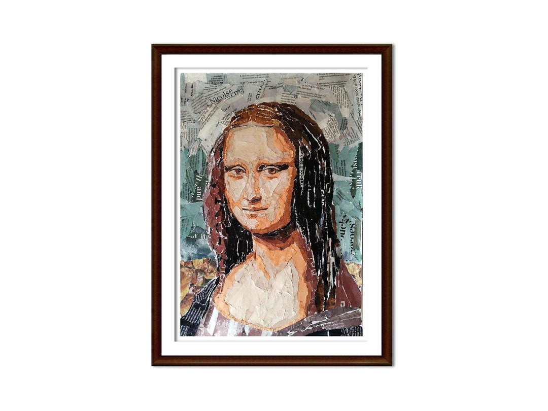 Paper Mona Lisa, Art Print of an Original Torn Paper Collage by Marzia ...