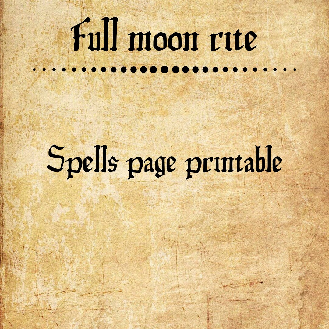 Printable Book of Shadows-full Moon Ritual Template - Etsy