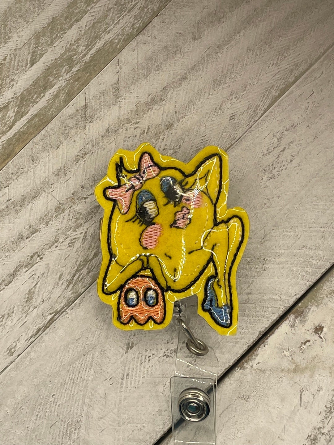 Retro Ms. Pac-man Arcade Inspired Badge Reel - Etsy
